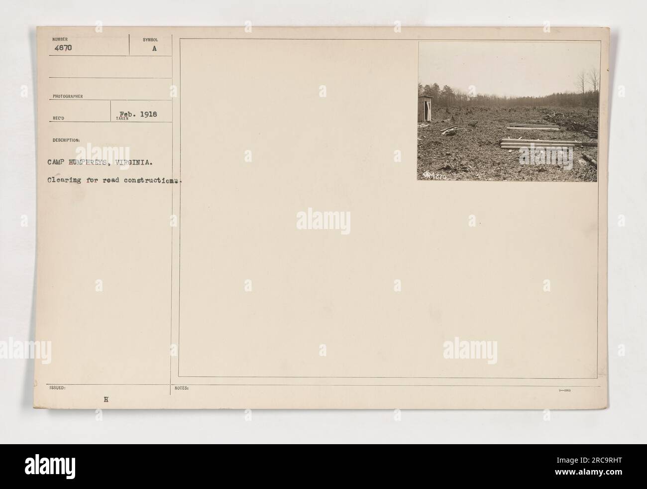 Soldiers clear land for road construction at Camp Humphreys in Virginia ...