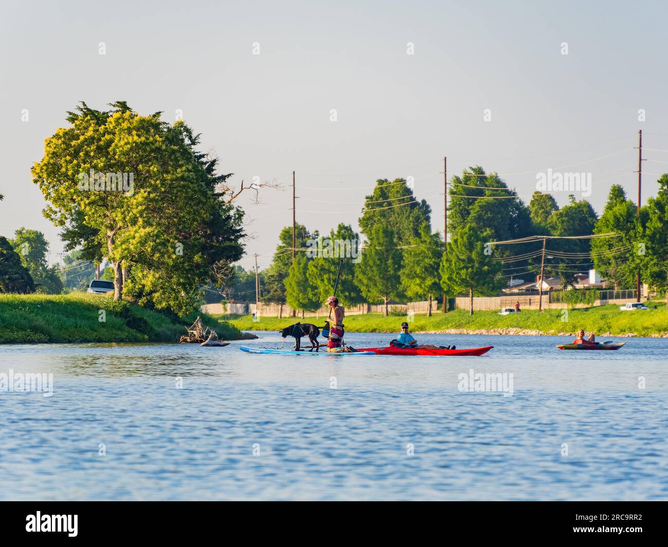 Oklahoma, JUN 27 2023 - Close up shot of people kayaking in Lake ...