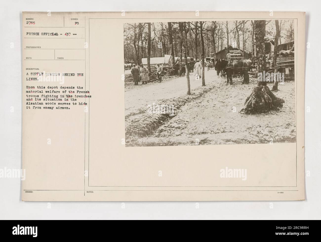 World War I photograph of a supply station located behind the French ...
