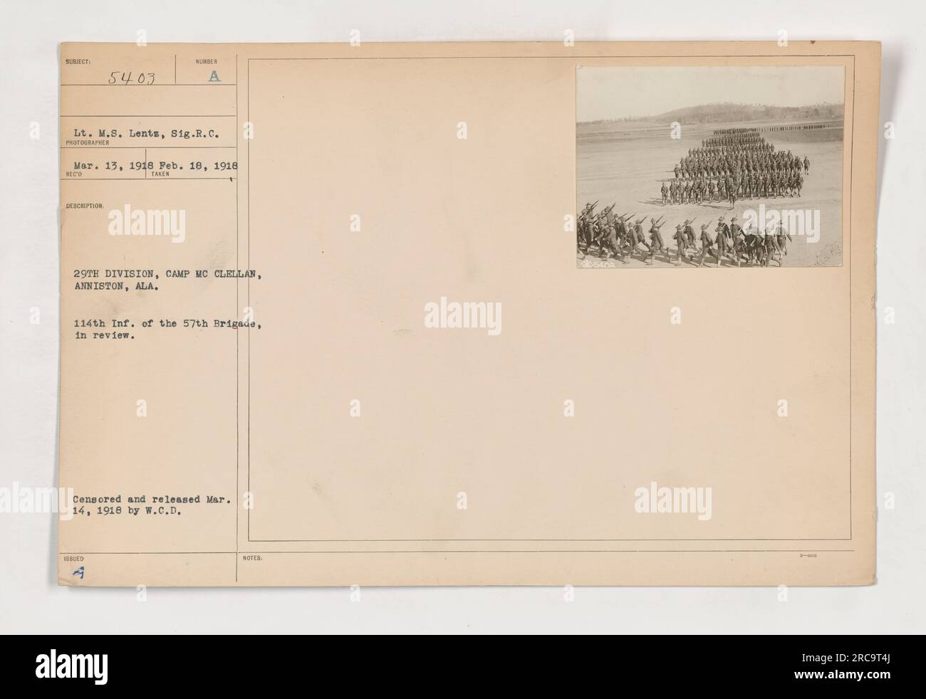Lieutenant M.S. Lents from the Signal Reserve Corps (Sig.R.C.) is ...