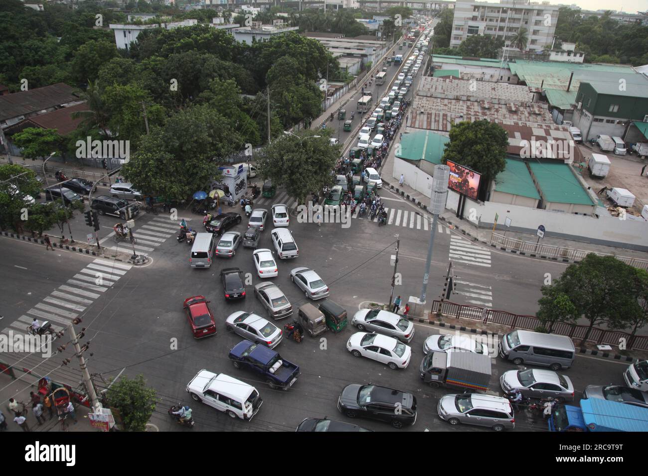 Dhaka Bangladesh 13july2023. traffic jam in dhaka city. this photo was taken tejgoan dhaka ...