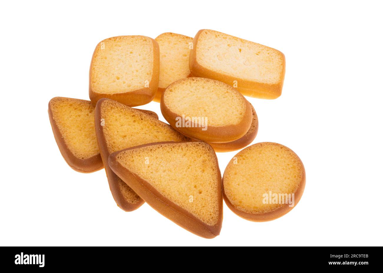 small croutons isolated on white background Stock Photo - Alamy