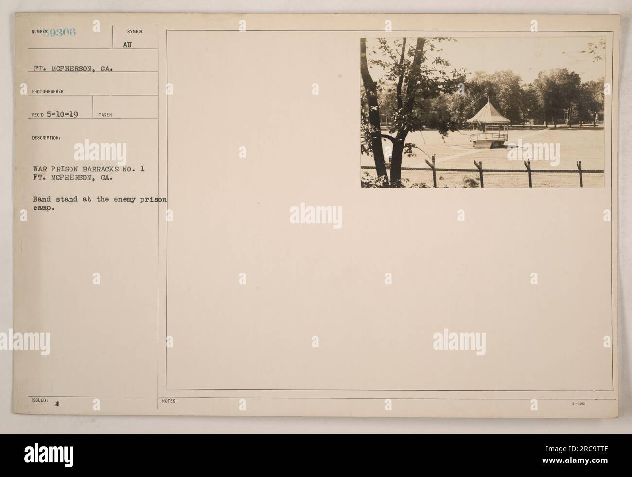 Band stand at enemy prison camp NO. 9306, located at War Prison ...