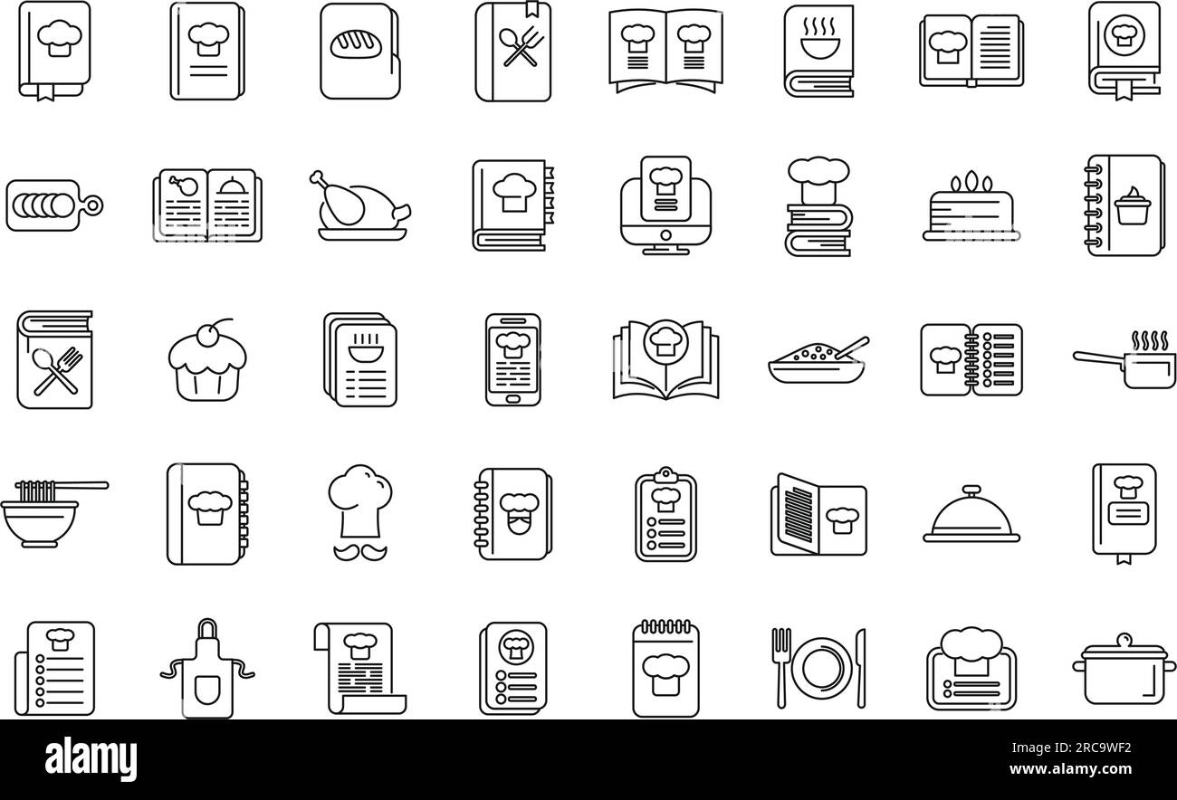 Food recipe linear icons Stock Vector Images - Alamy