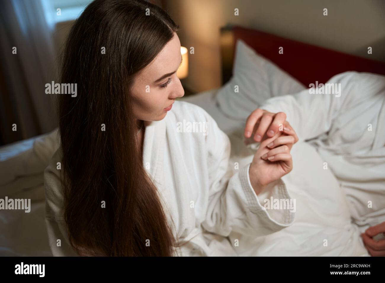 Romantic couple expressing their emotional attachment through body ...