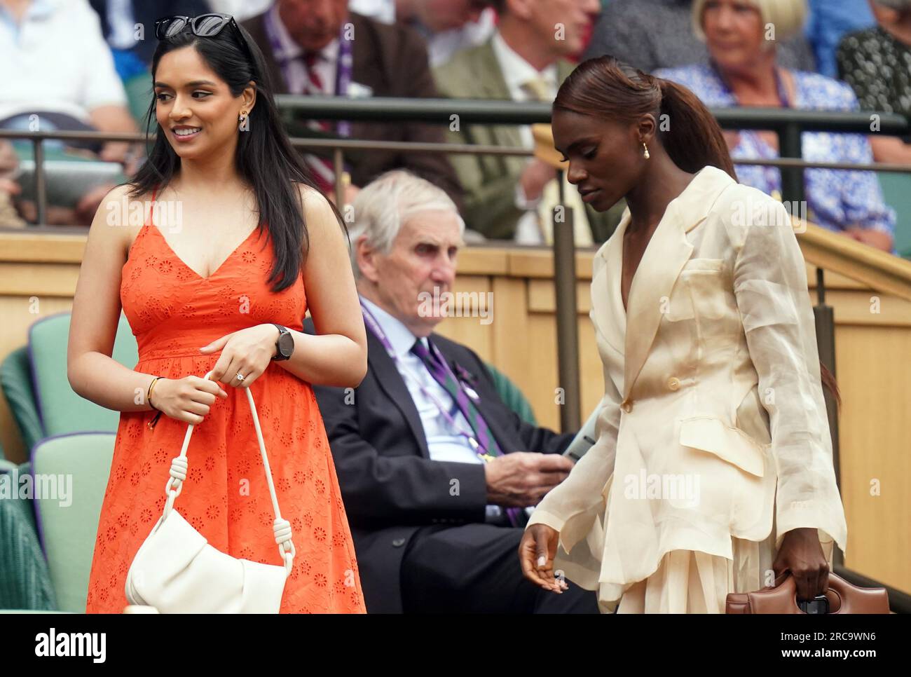 Pooja Patel in the royal box with Dina Asher-Smith on day eleven of the ...