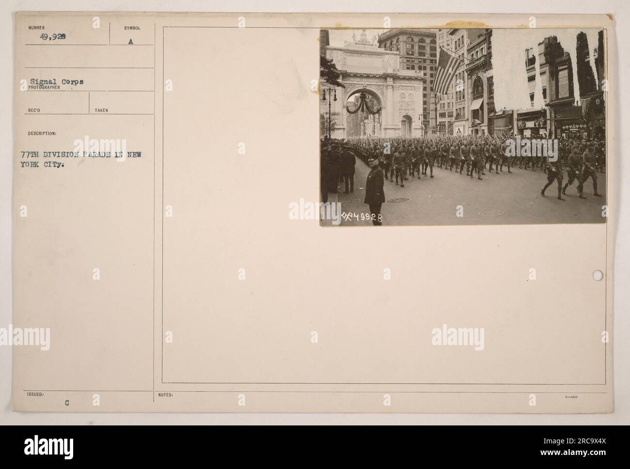 77th Division Parade in New York City during World War One. The ...