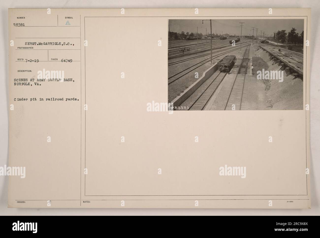 A cinder pit is seen in the railroad yards of Army Supply Base in ...