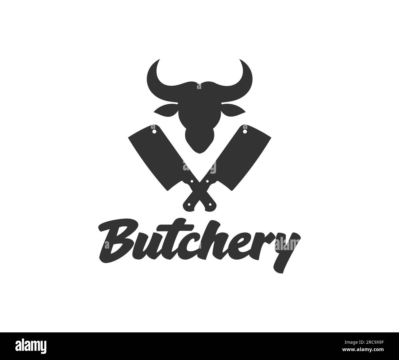 Vintage Retro Butchery shop label logo design. Sharp butcher knives ...