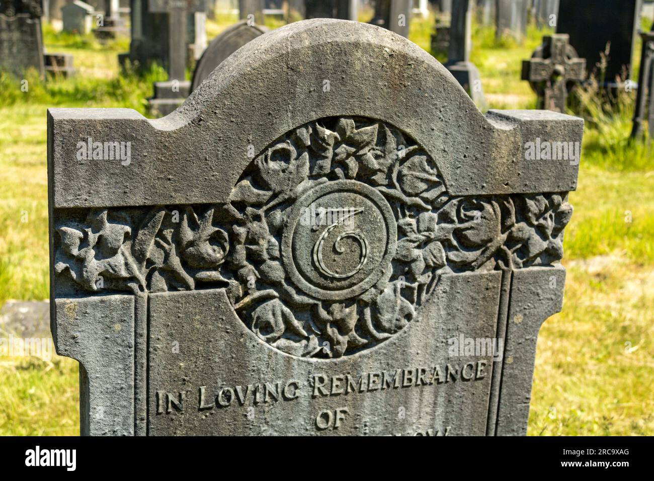 Gravestone at Southern Cemetery, Manchester Stock Photo - Alamy