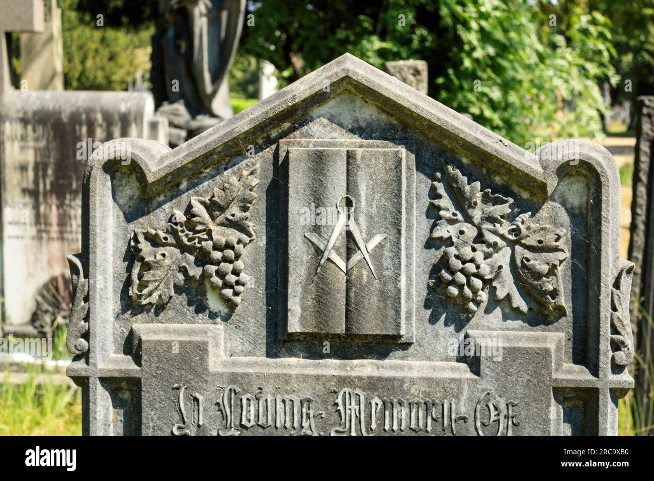Gravestone at Southern Cemetery, Manchester Stock Photo - Alamy