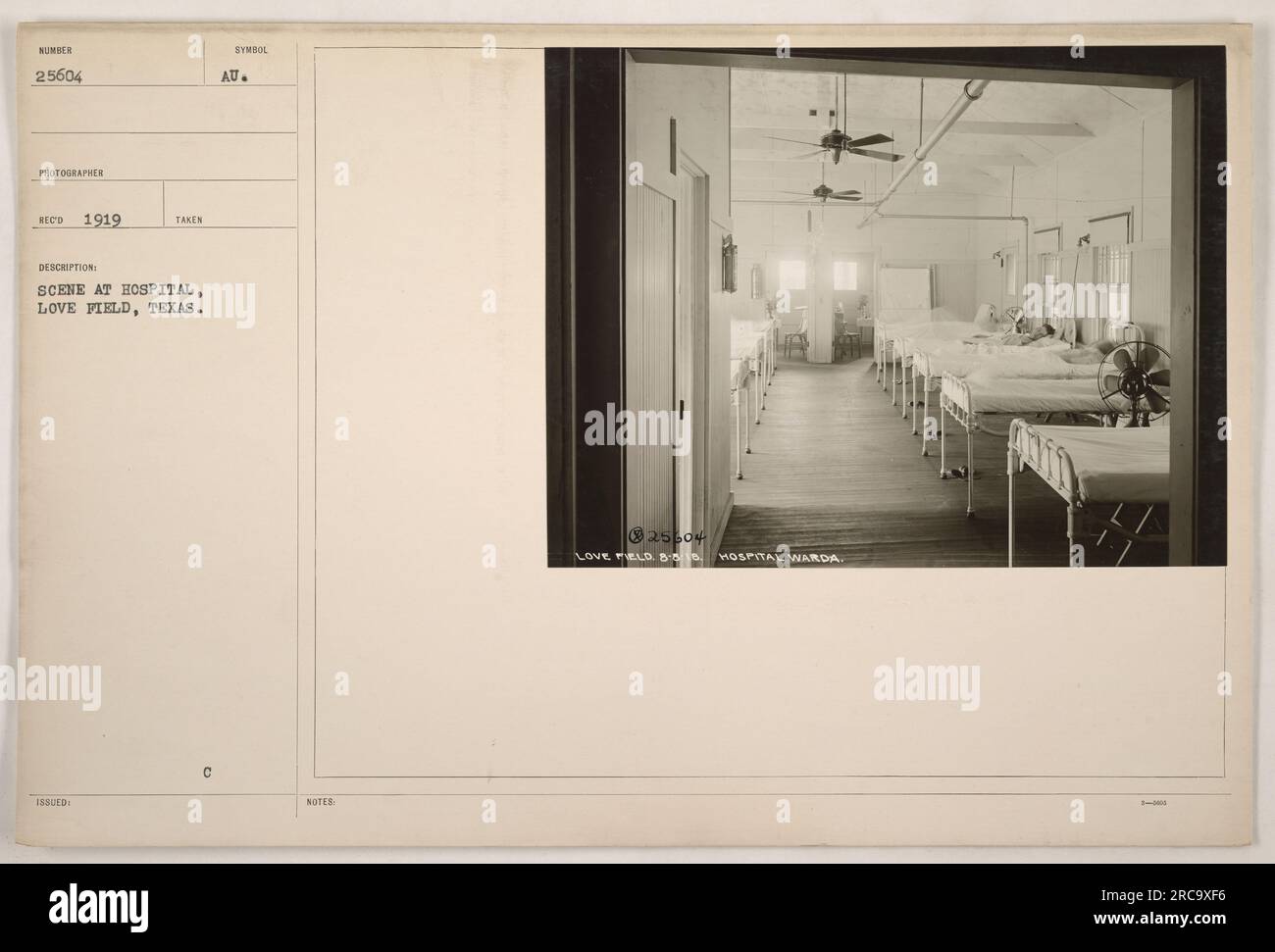 Soldiers being treated at Love Field Hospital in Texas. The photograph ...