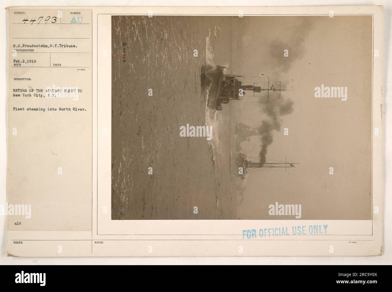 The image captures the Victory Fleet returning to New York City, NY, in ...