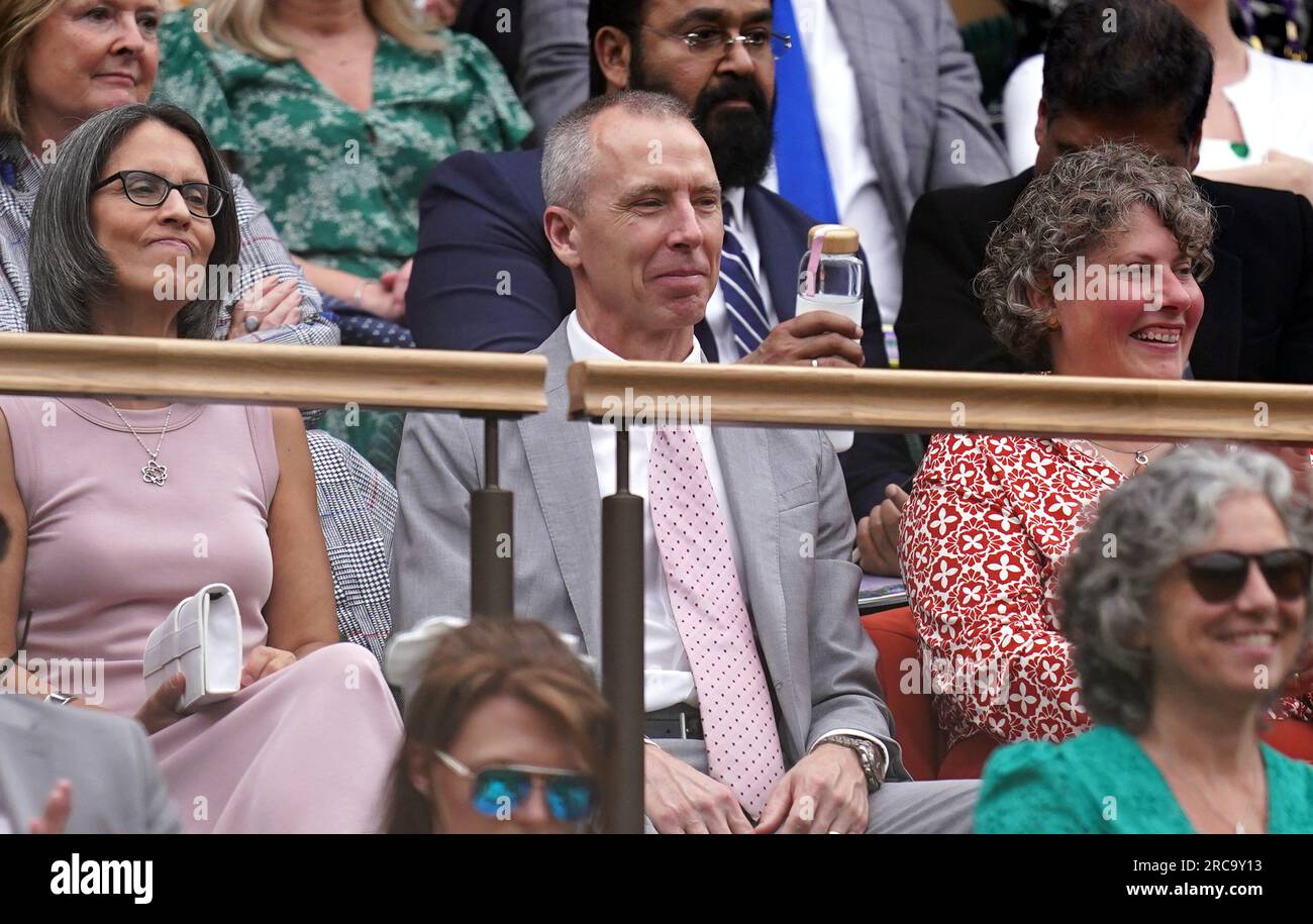 NASA astronaut Andrew Feustel (centre) in the royal box on day eleven ...