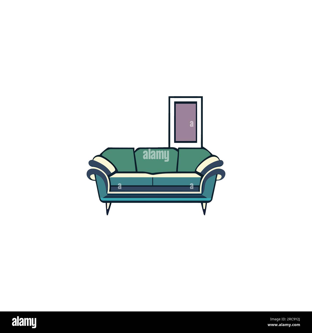 Nice Sofa Vector Design Flat Color Vector Stock Vector Image And Art Alamy