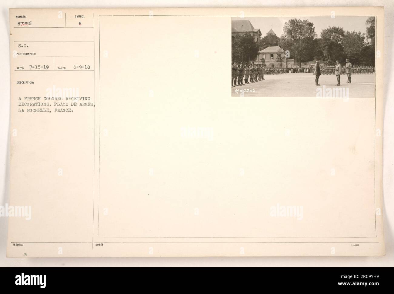 French Colonel being awarded decorations at Place de Armes in La ...