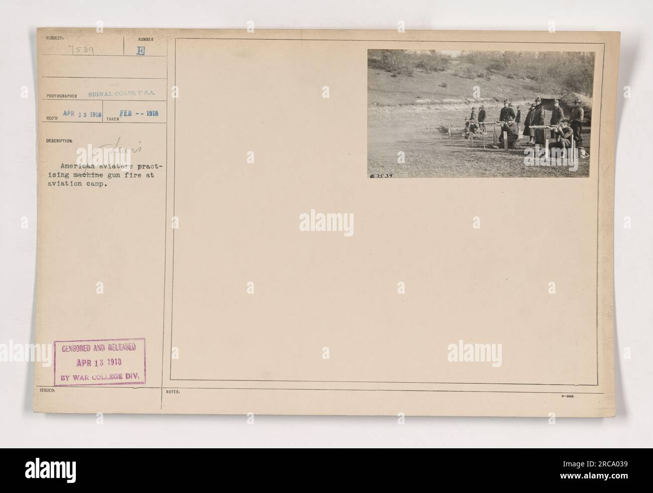 American aviators honing their shooting skills with Lewis guns at an ...