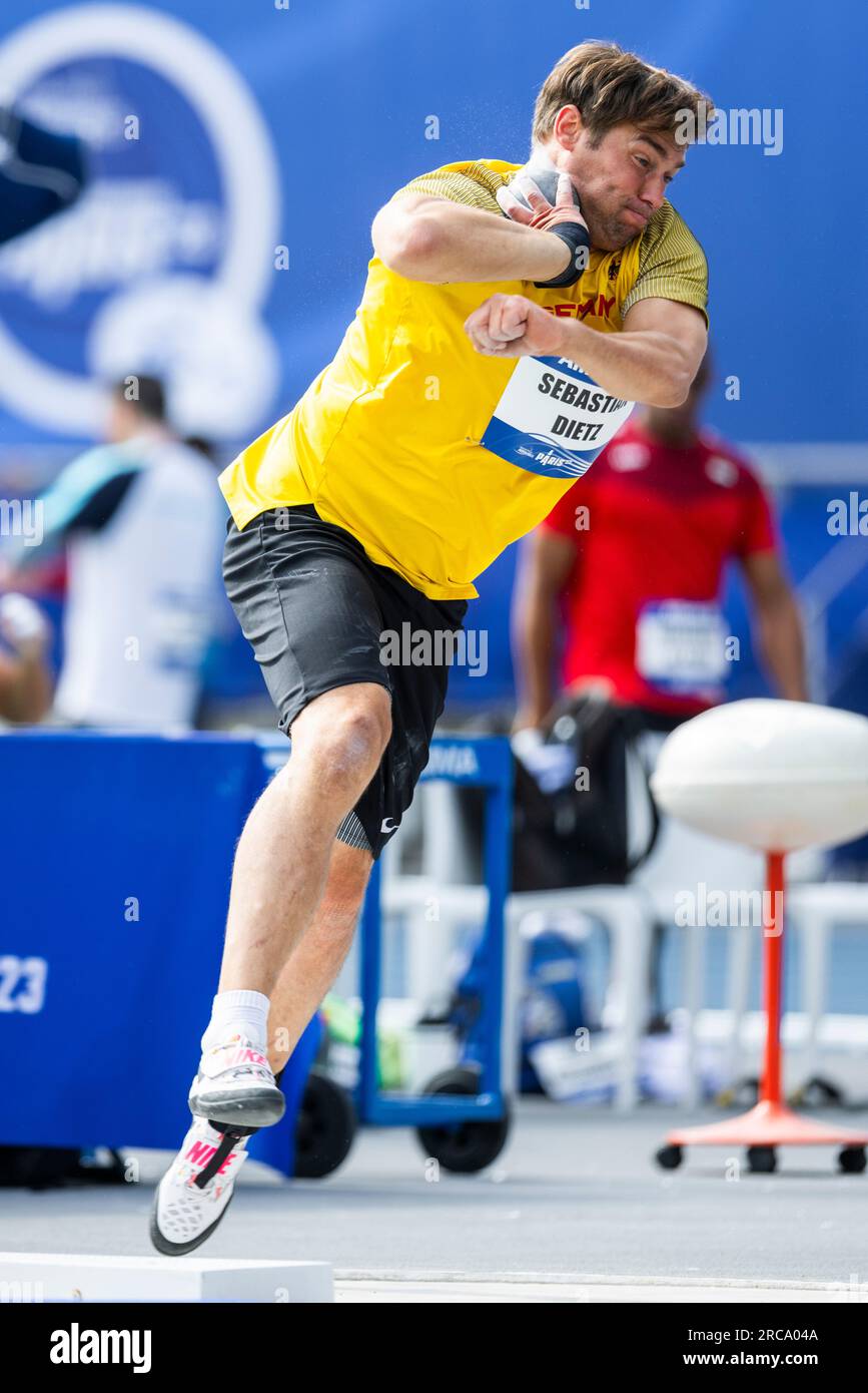 Paris, Stade Charlety, 13.07.23: Sebastian Dietz of germany at the the ...