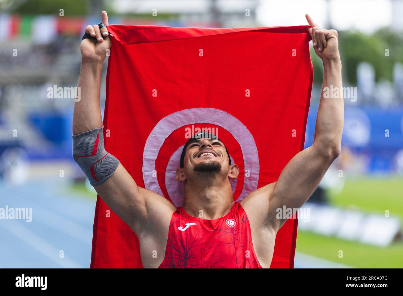 Paris, Stade Charlety, 13.07.23: Yassine Guenichi of tunesia celebrates ...