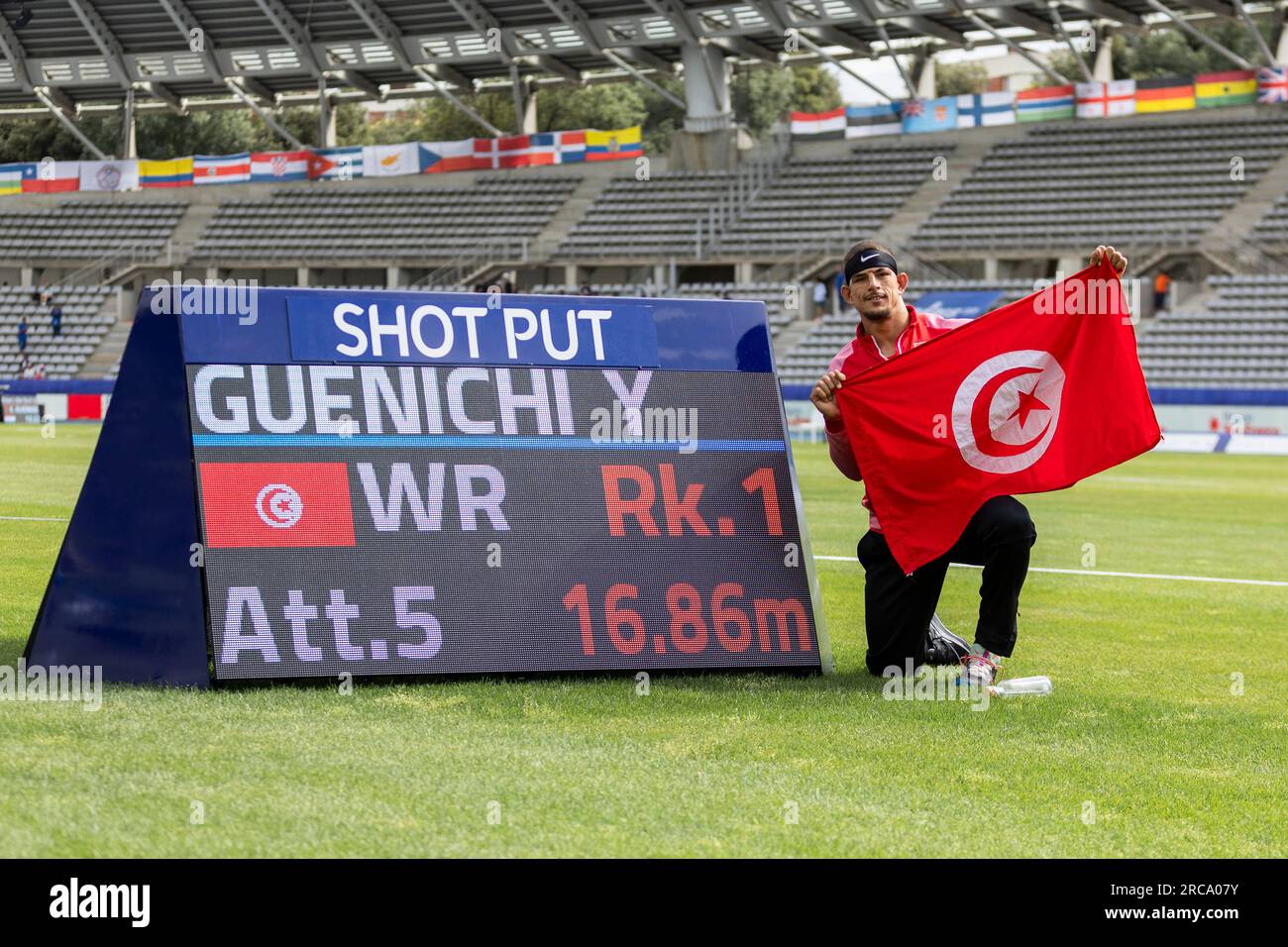Paris, Stade Charlety, 13.07.23: Yassine Guenichi of tunesia celebrates ...