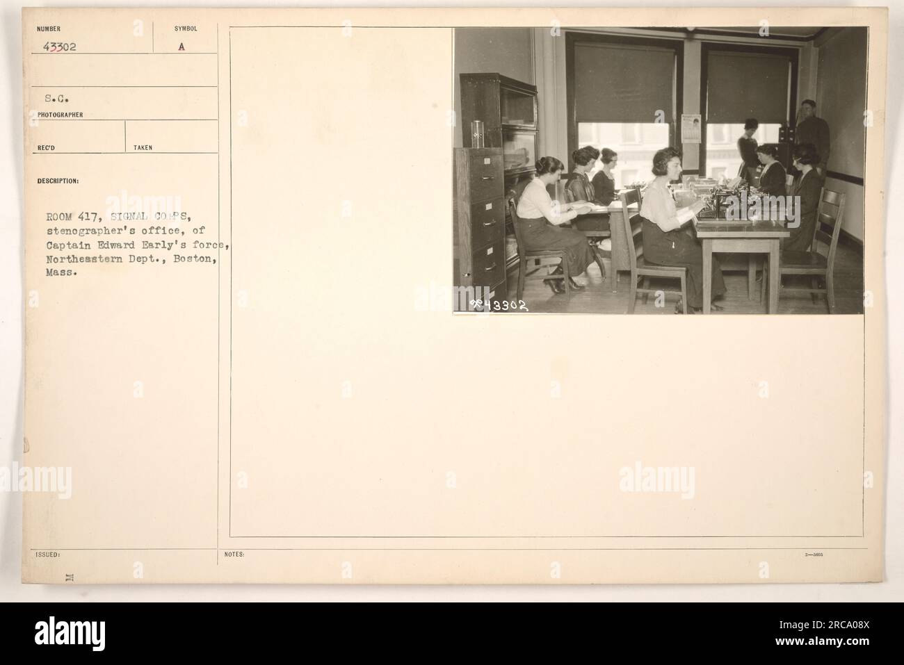 Stenographer's office of Captain Edward Early's force in the ...