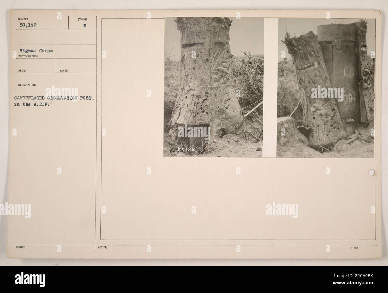 A camouflaged observation post utilized by the A.E.F. (American ...