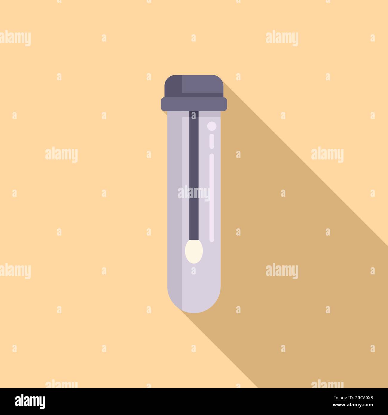 Test tube swab icon flat vector. Lab sample. Doctor rapid Stock Vector ...