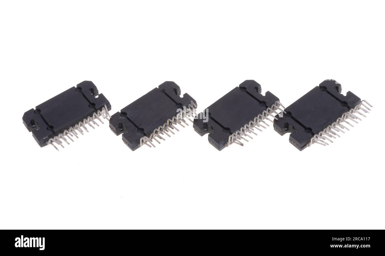 microcircuit isolated on white background Stock Photo - Alamy