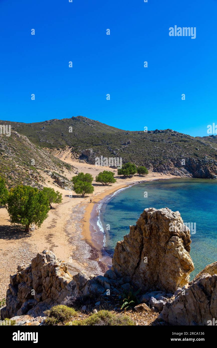 Patmos, Greece, Psili Ammos beach Stock Photo - Alamy