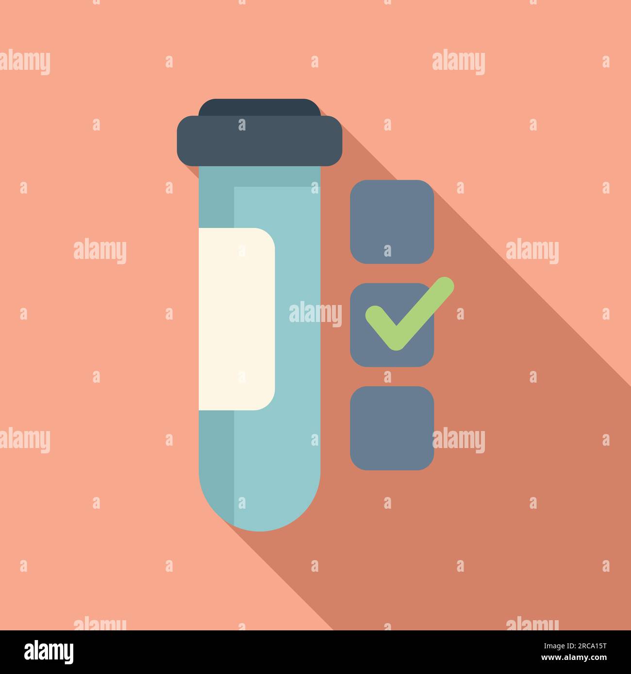 Approved test result icon flat vector. Medical lab. Hospital sample ...