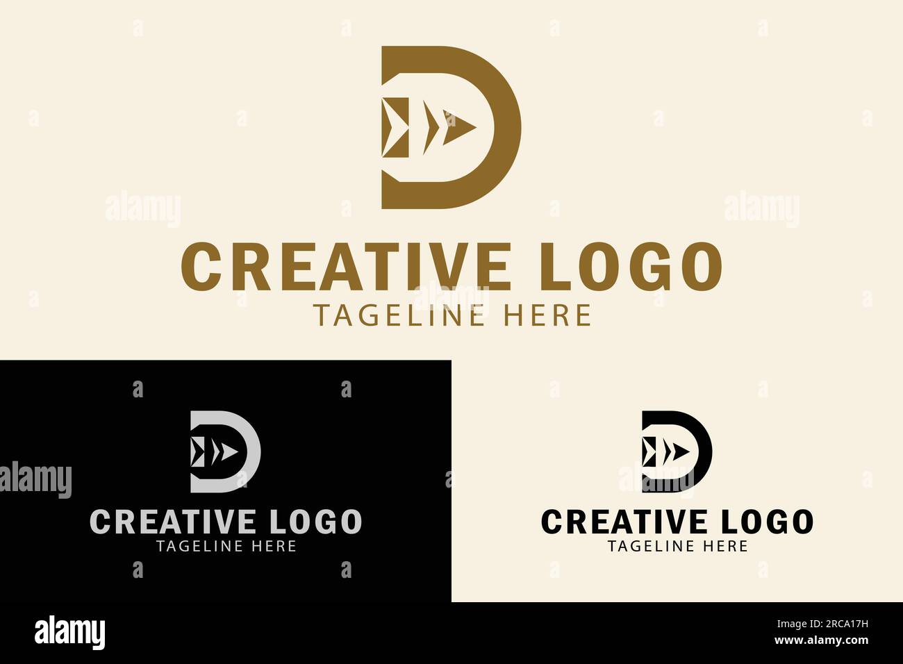 Delivery logo. D letter initial with arrow. Creative logo professional ...