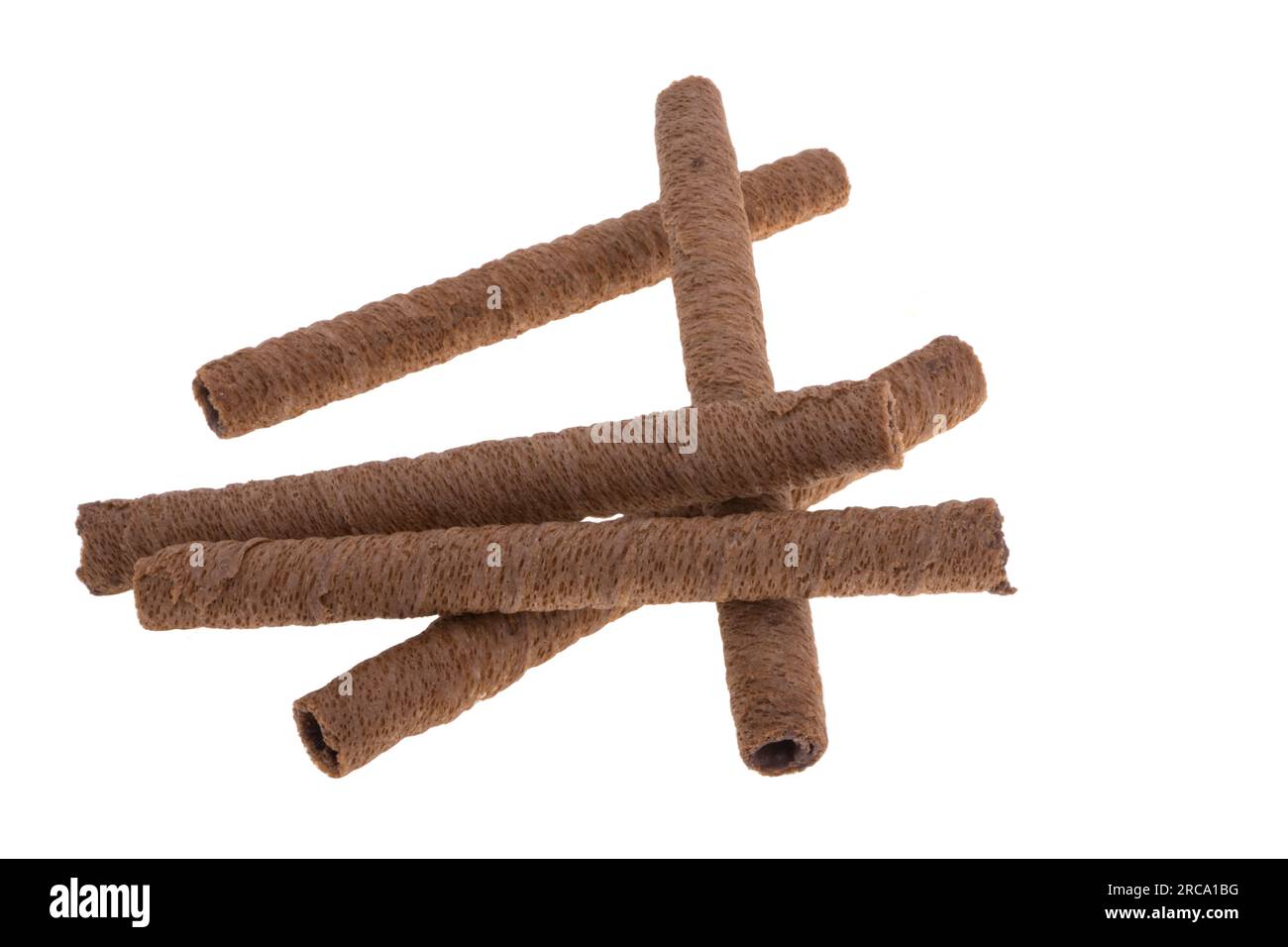 wafer rolls isolated on white background Stock Photo - Alamy