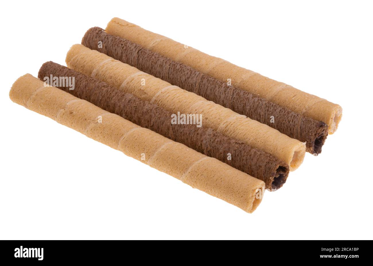 wafer rolls isolated on white background Stock Photo - Alamy