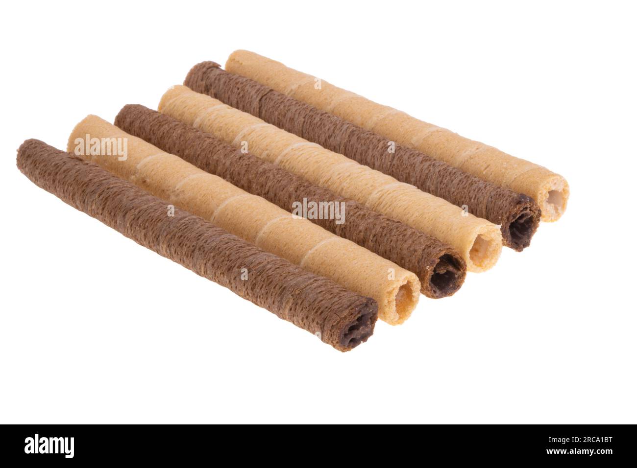 wafer rolls isolated on white background Stock Photo - Alamy