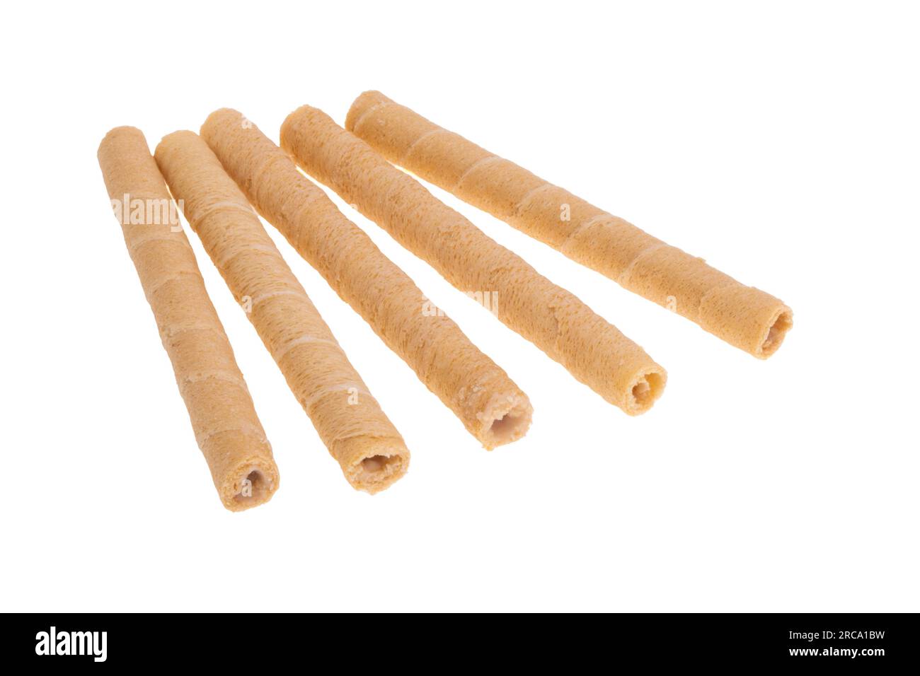 wafer rolls isolated on white background Stock Photo - Alamy