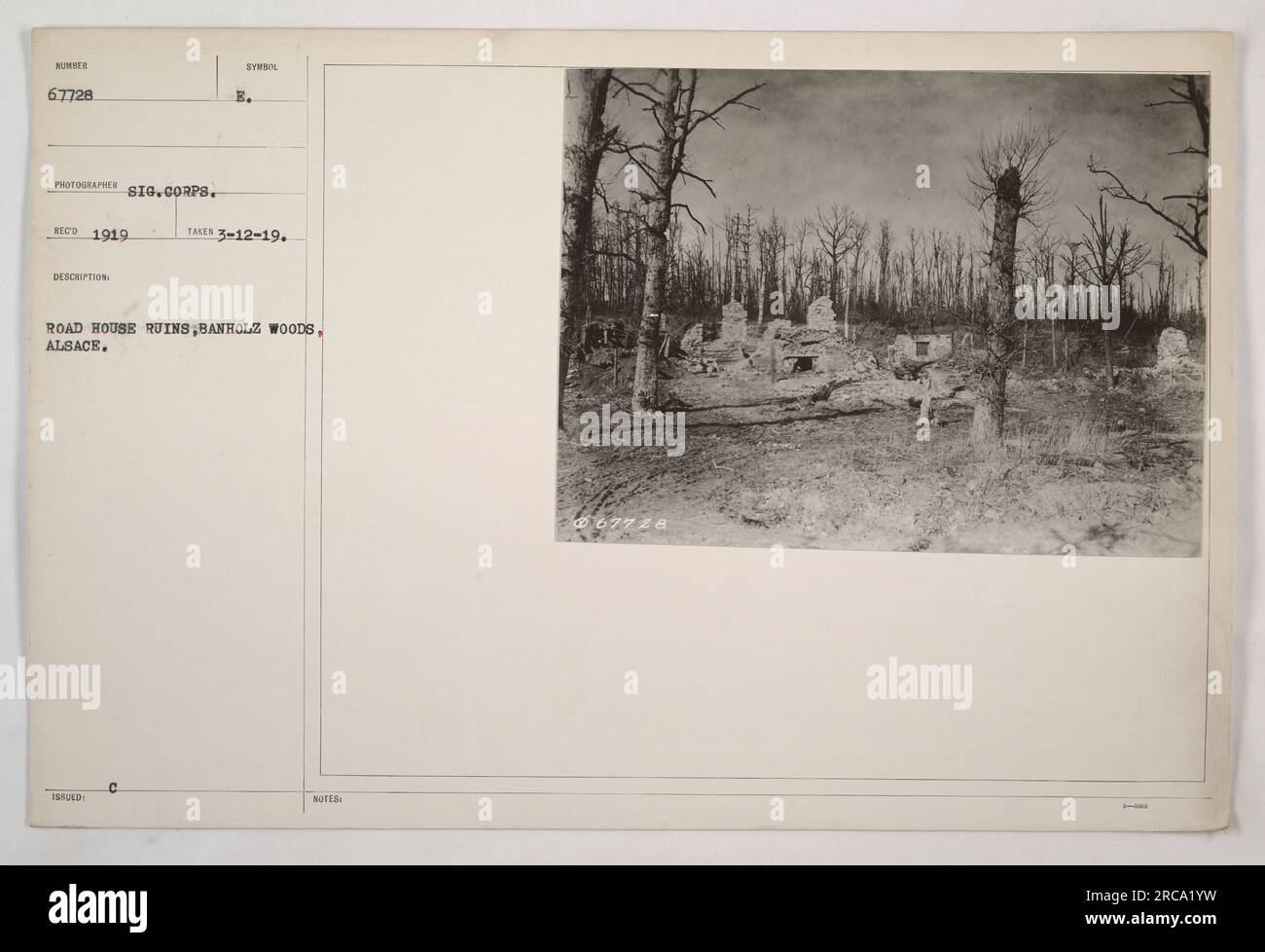 12-19 Road house ruins in the Banholz Woods, Alsace. This photograph ...