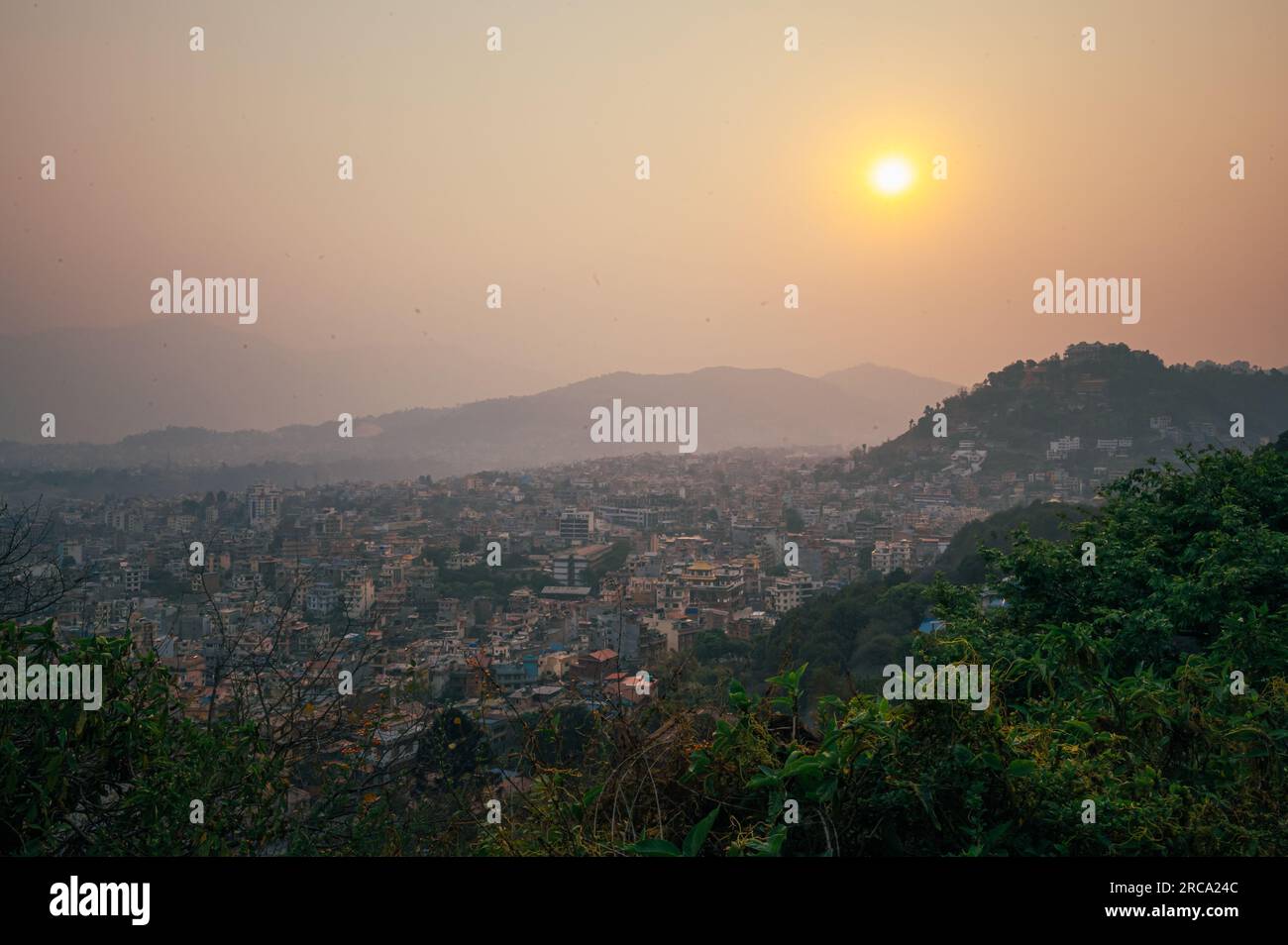A Landscape around Swayambhunath temple, an ancient religious complex ...