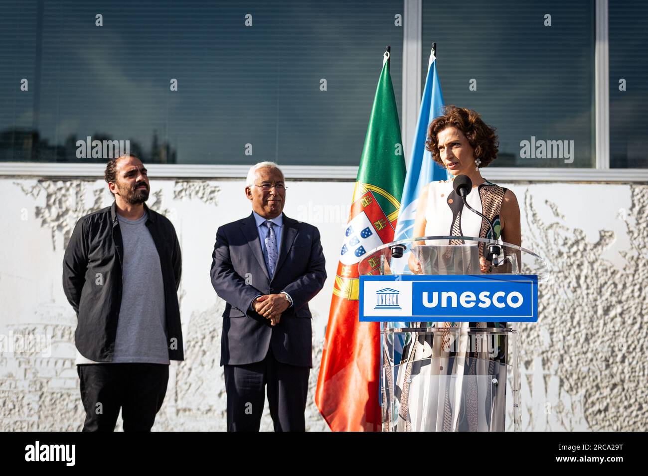 UNESCO's General Director Audrey Azoulay speaks during the inauguration ...