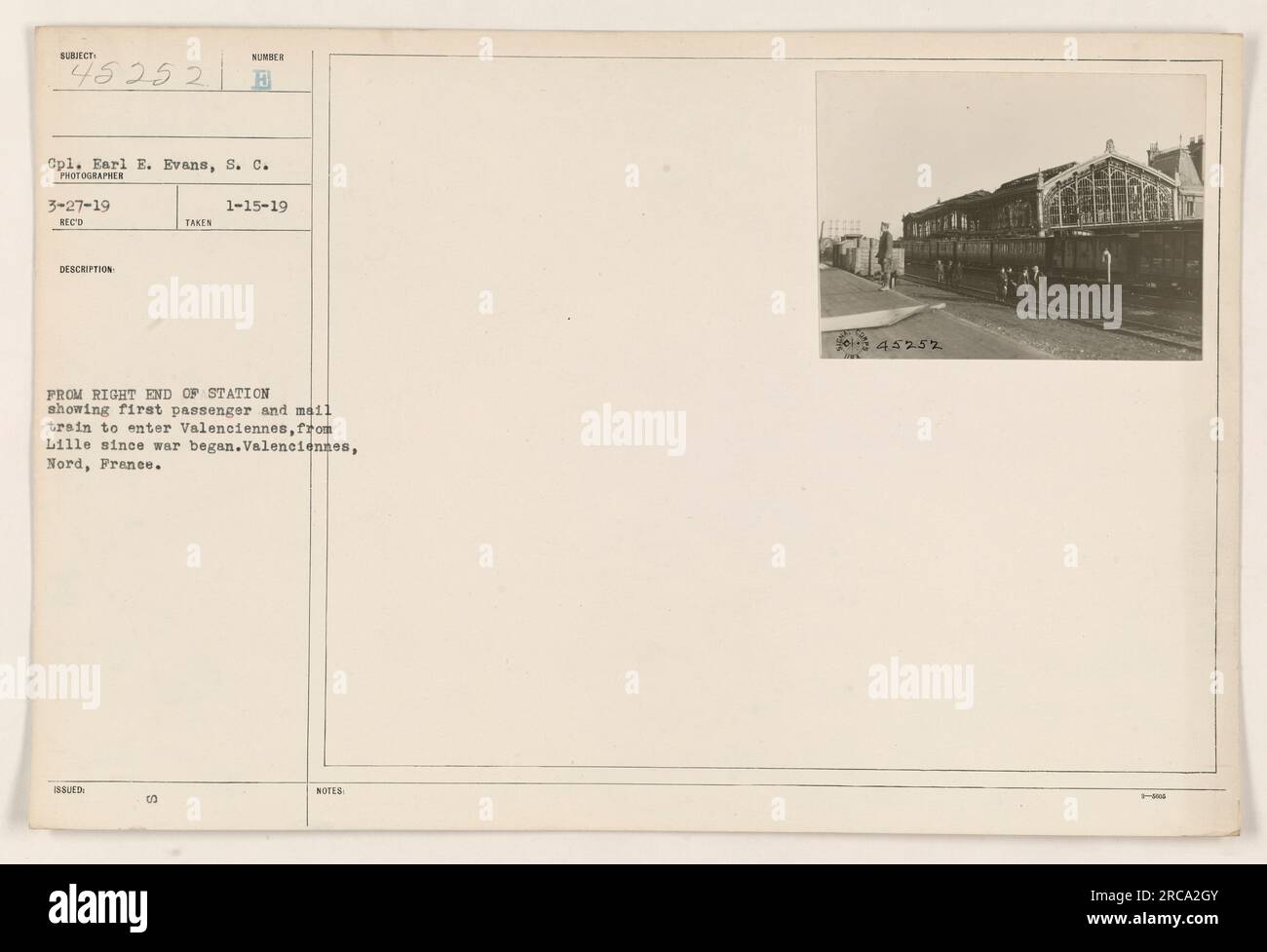 First passenger and mail train arriving in Valenciennes from Lille ...