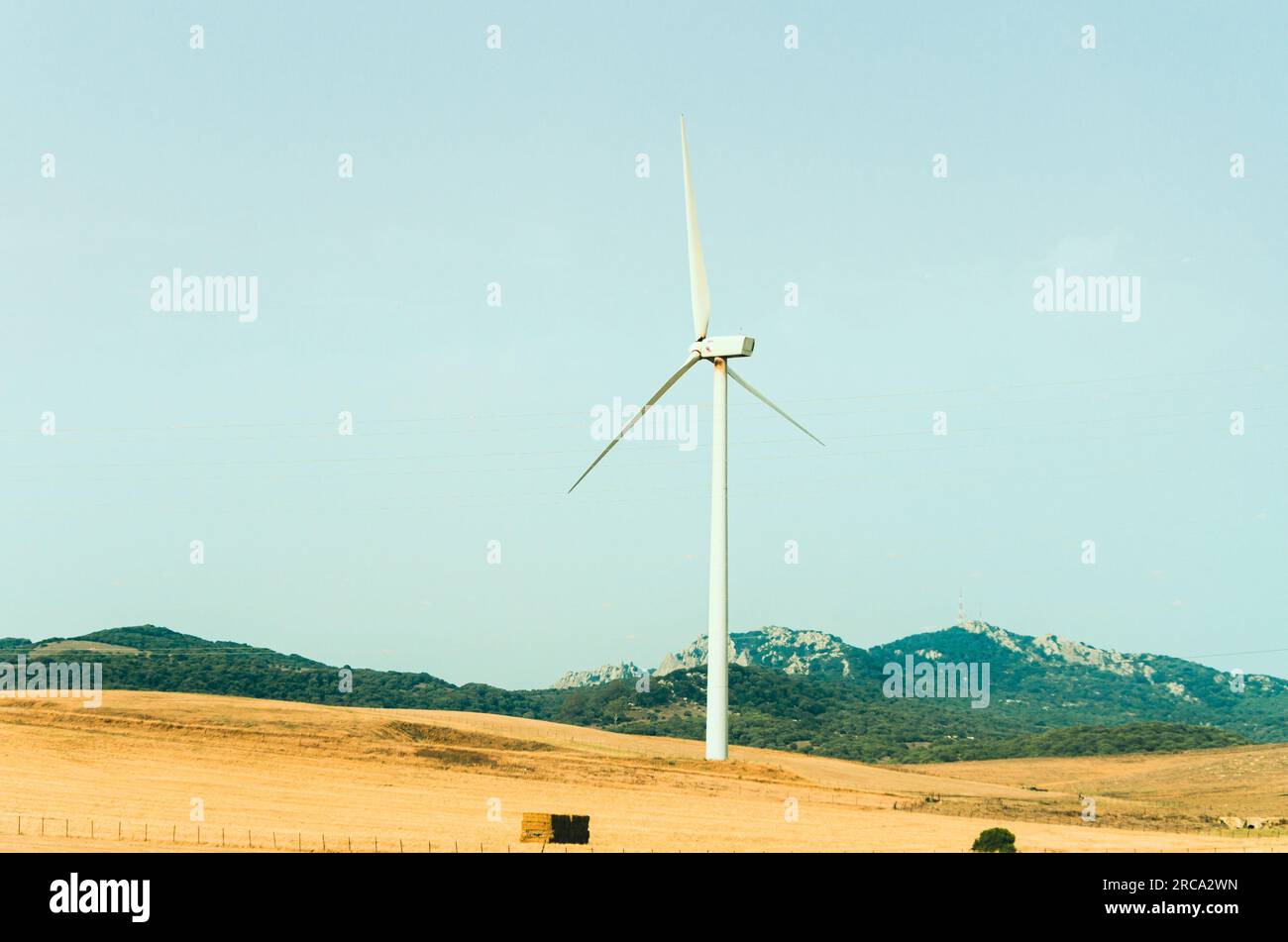 Single wind turbine in Southern Spain Stock Photo - Alamy