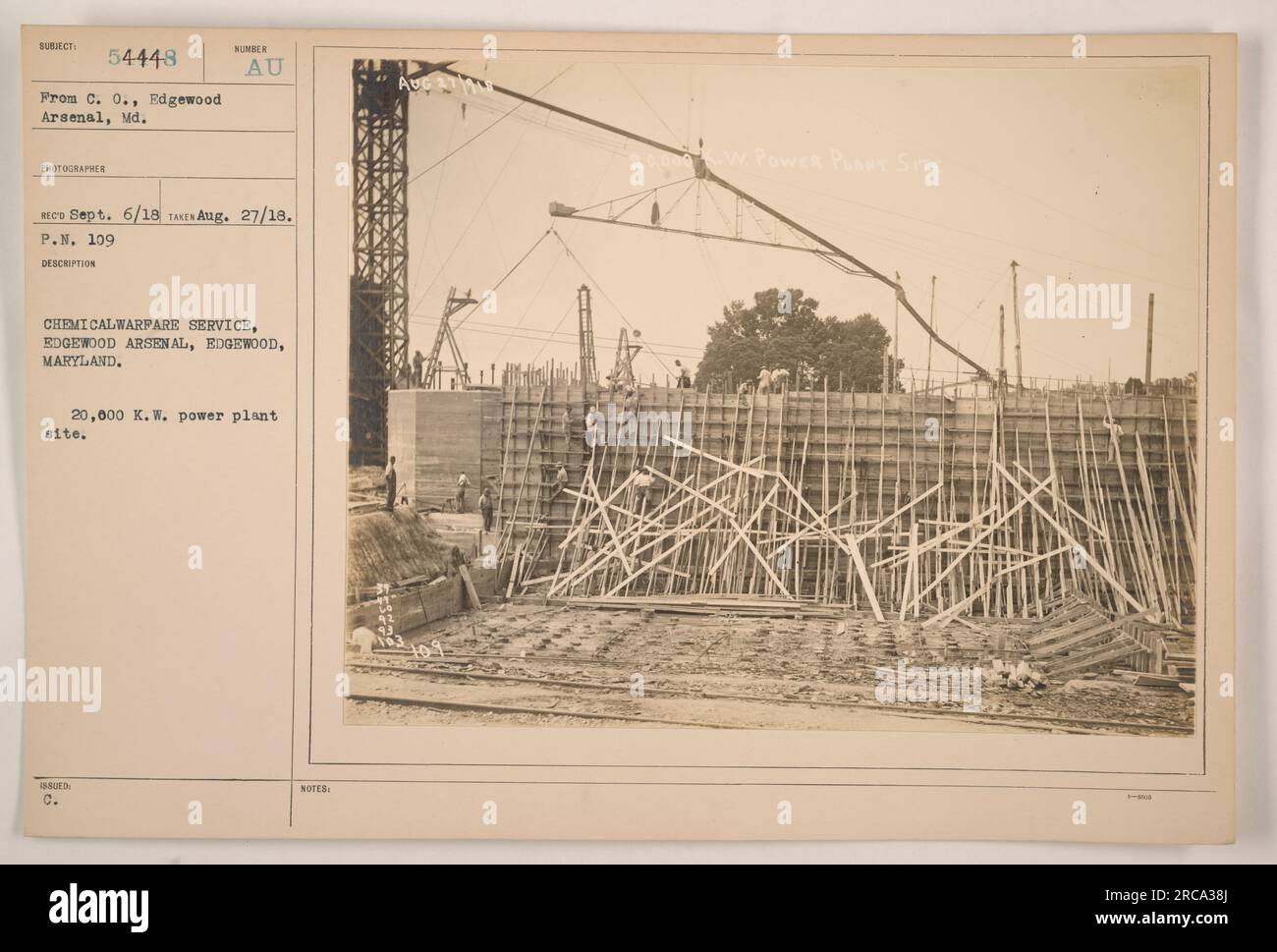 Image showing the 20,000 K.W. power plant site at the Chemical Warfare ...
