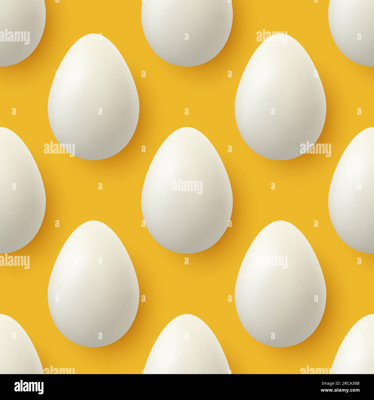 Vector Seamless Pattern with 3d Realistic White Chicken Eggs Closeup ...