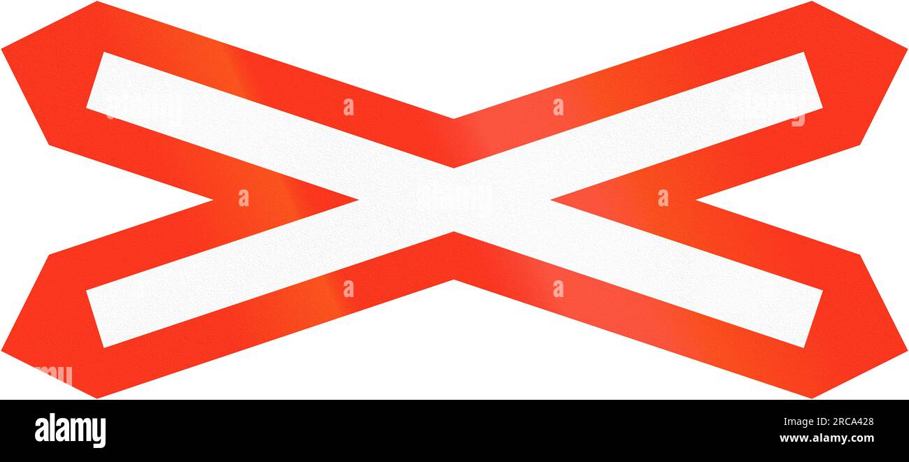 Bangladeshi warning sign for single track unguarded level crossing ...