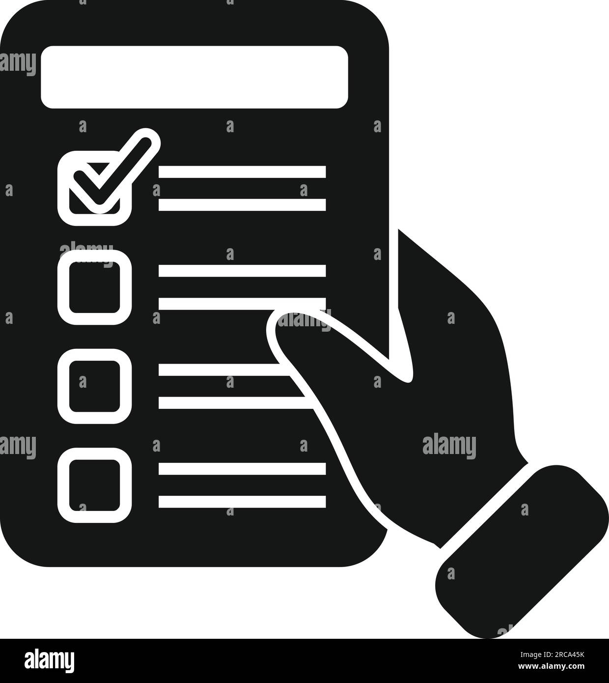 Hand take test result icon simple vector. Rapid sample. Digital clinic ...