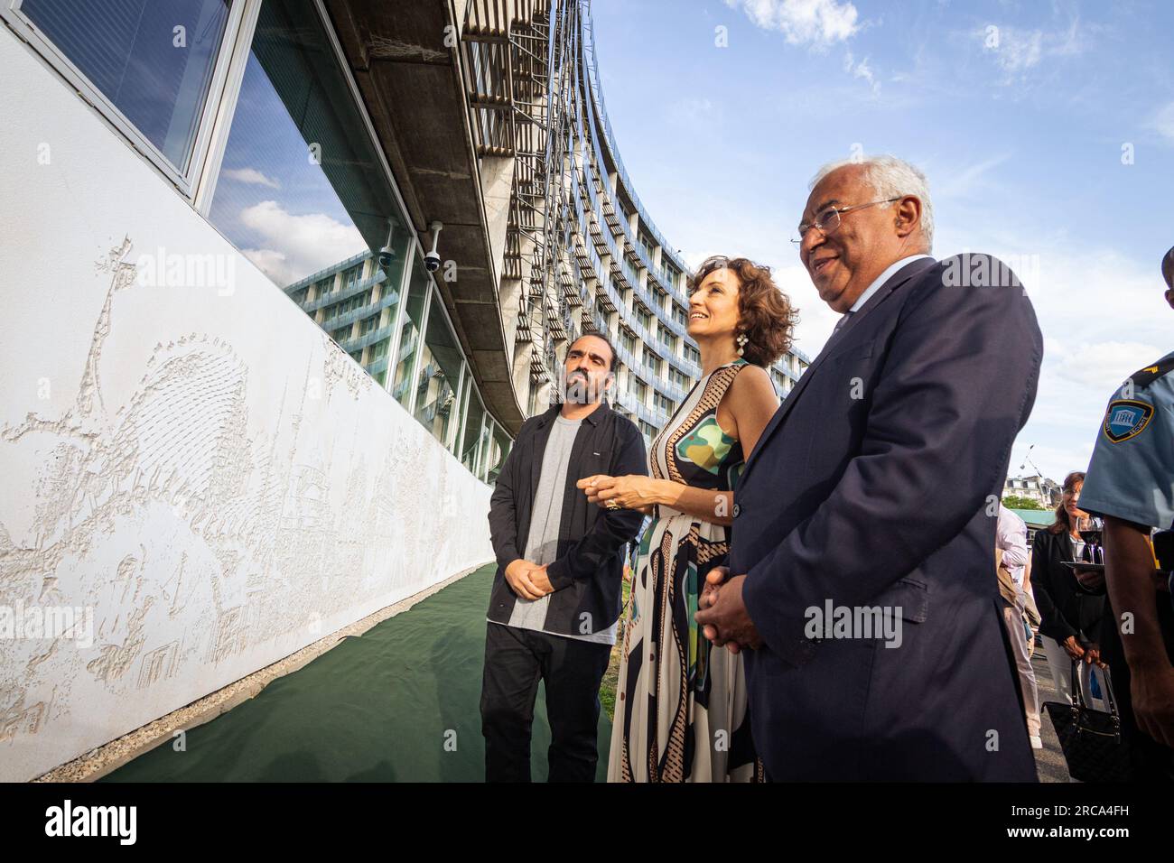 July 12, 2023, Paris, France: Portuguese artist Vhils (L) seen ...