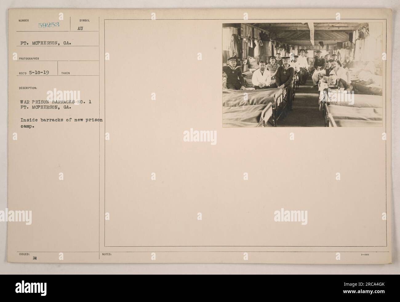 Inside the barracks of War Prison Barracks No. 1 at Ft. McPherson, GA ...