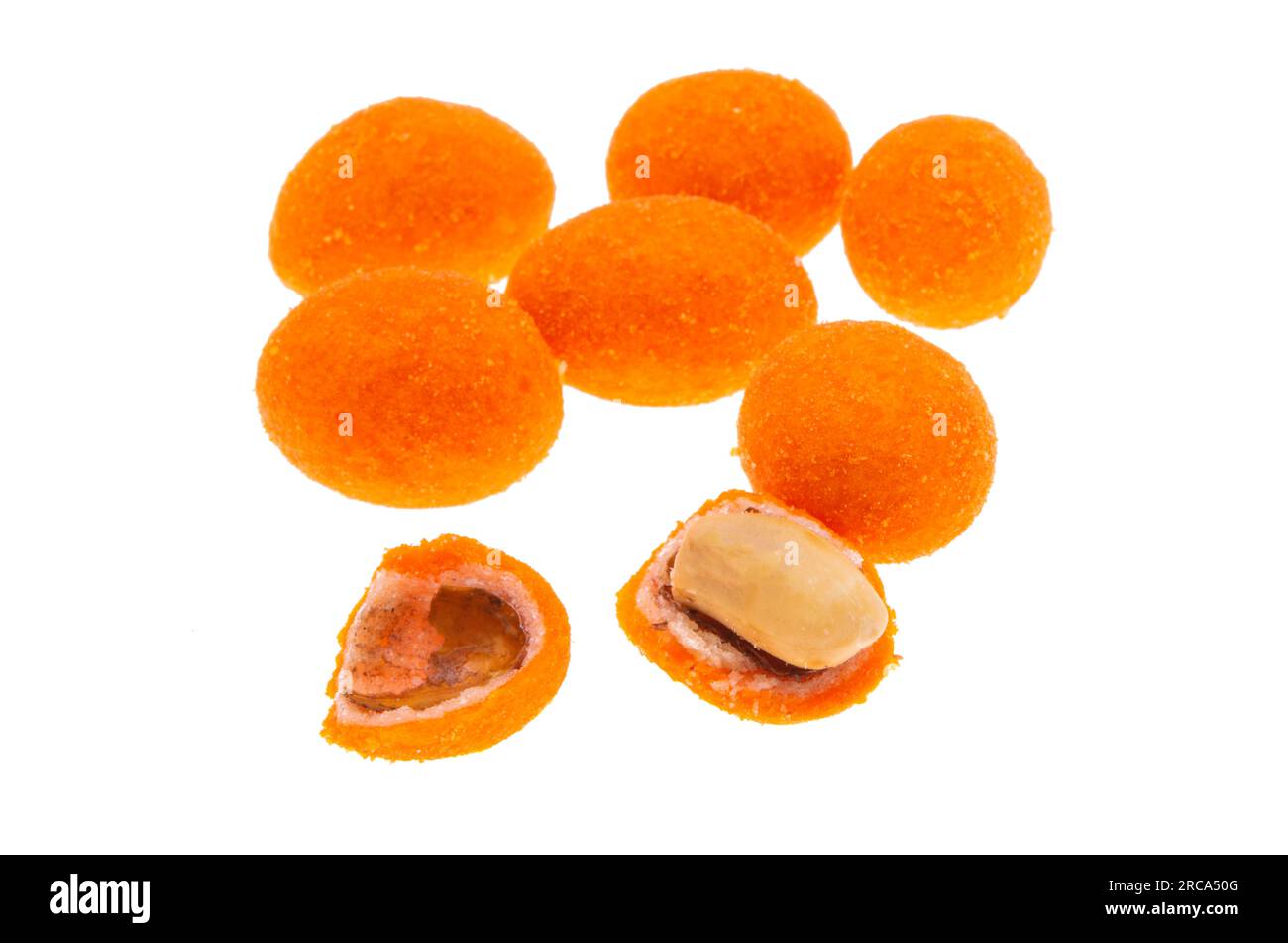 peanuts in orange shell isolated on white background Stock Photo - Alamy