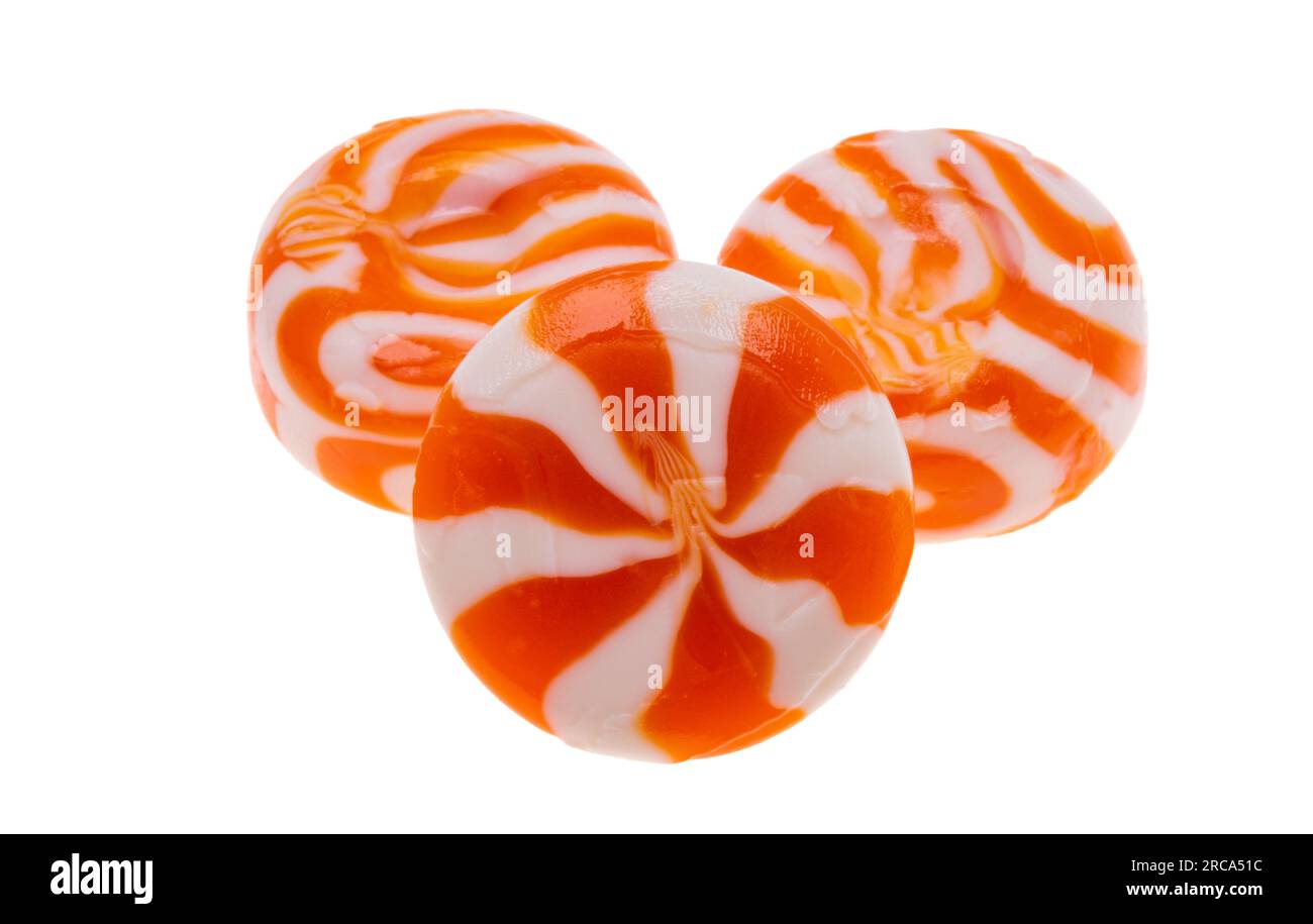 milk fruit lollipop isolated on white background Stock Photo - Alamy