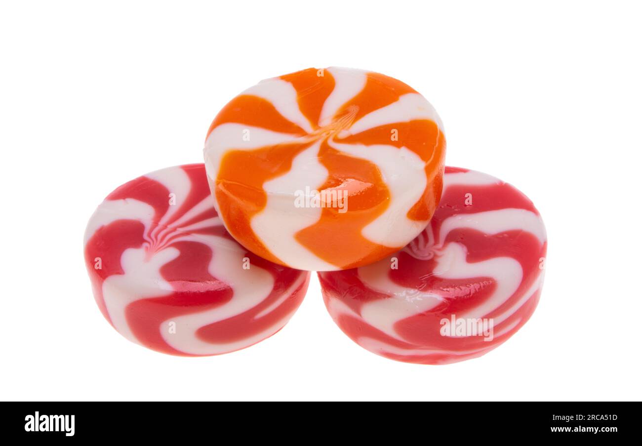 milk fruit lollipop isolated on white background Stock Photo - Alamy