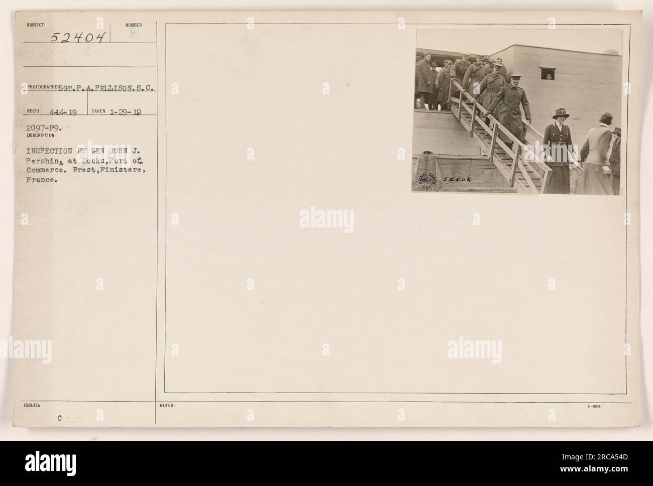 General John J. Pershing inspecting troops and equipment at the Docks ...